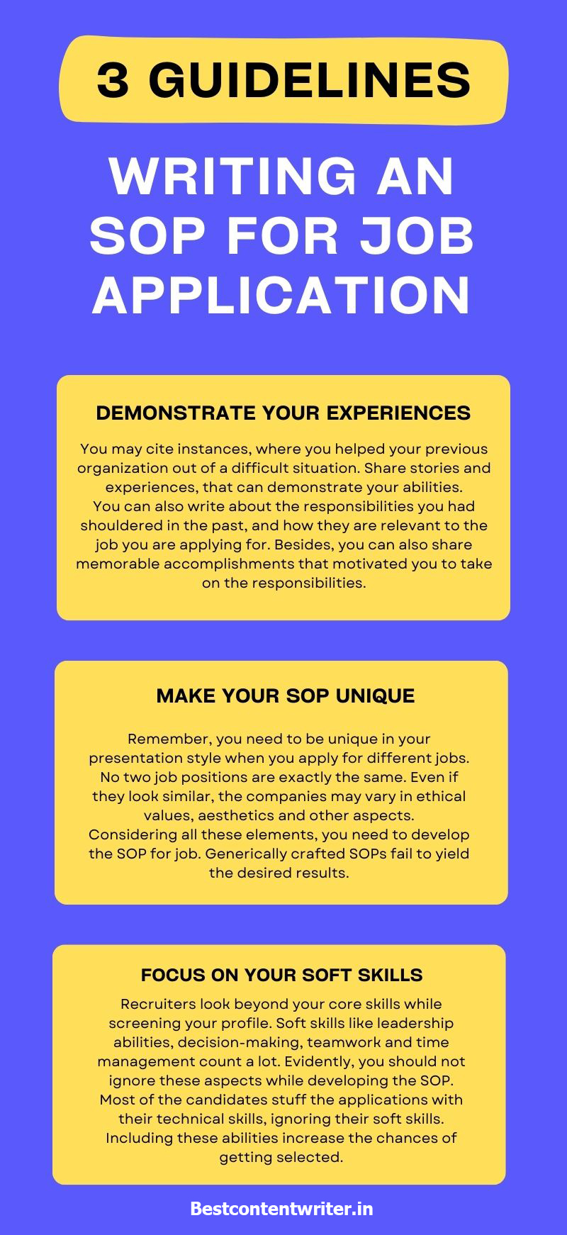 How to Write SOP for Job Applications & Interview - BCW