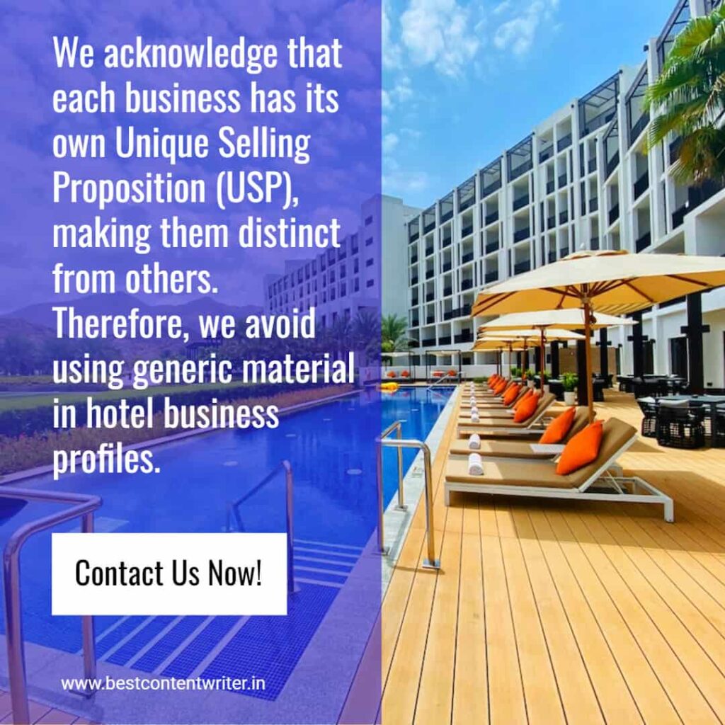 Hotel Business Profile Writing & Designing Company India